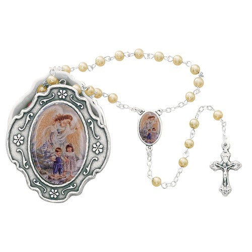 Guardian Angel Box with Pearlized Rosary – Rosary.com