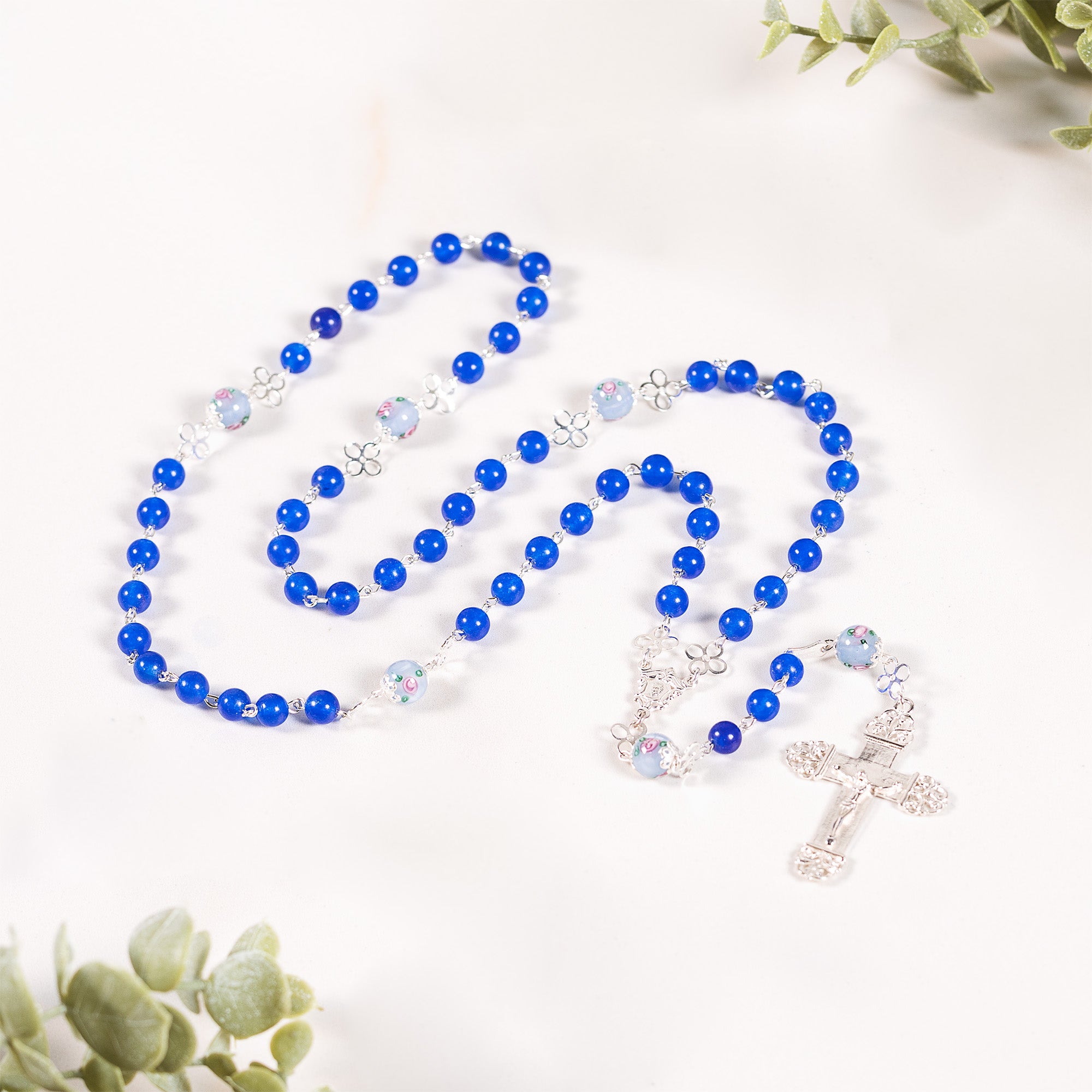 Italian Sterling Blue Agate Rosary – Rosary.com