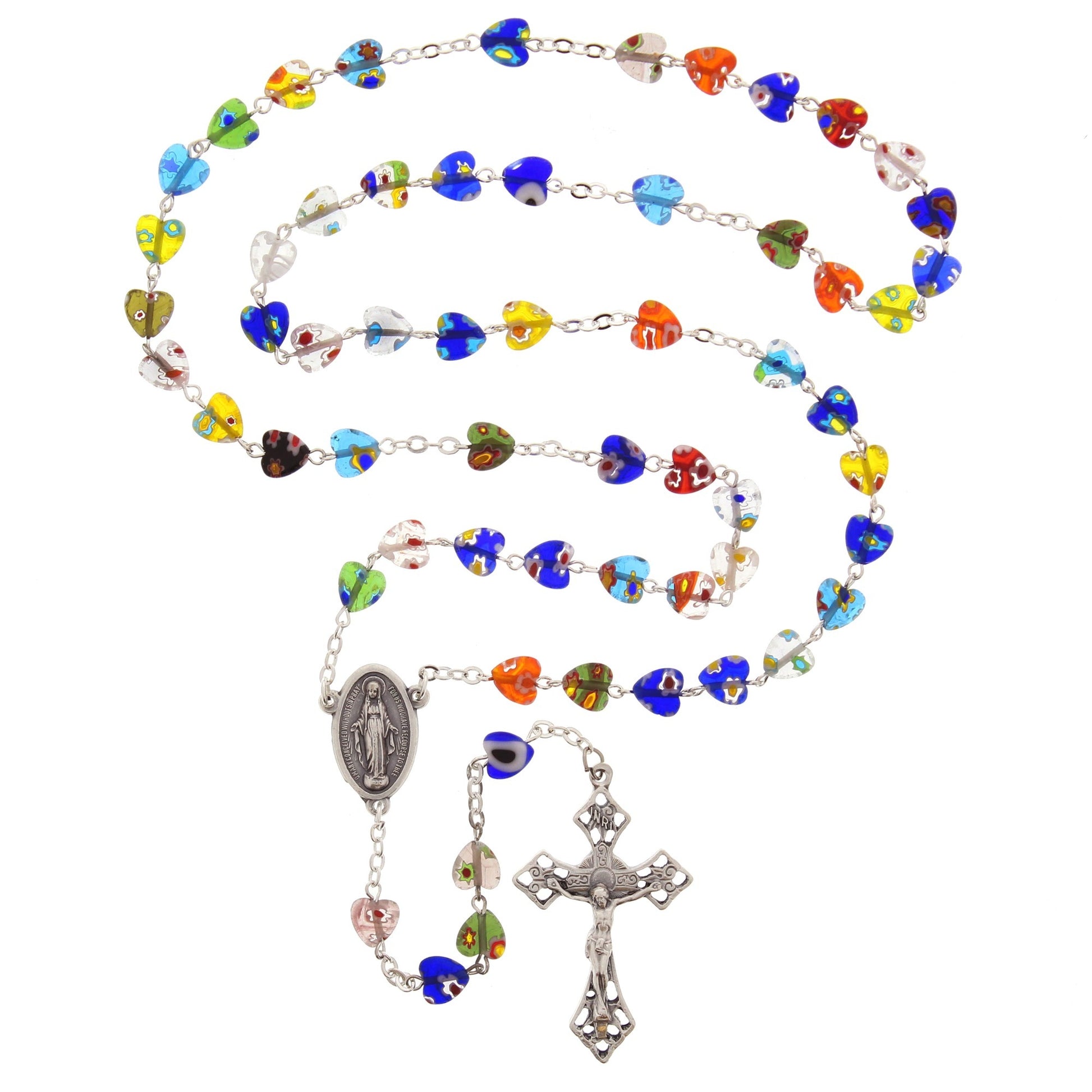 Multi Color Murano Style Heart Rosary – Rosary.com