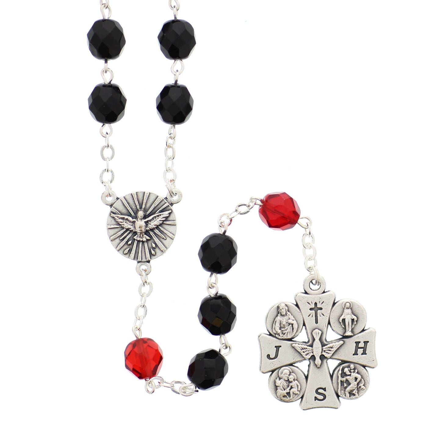 Holy Spirit Red & Black Confirmation Rosary – Rosary.com