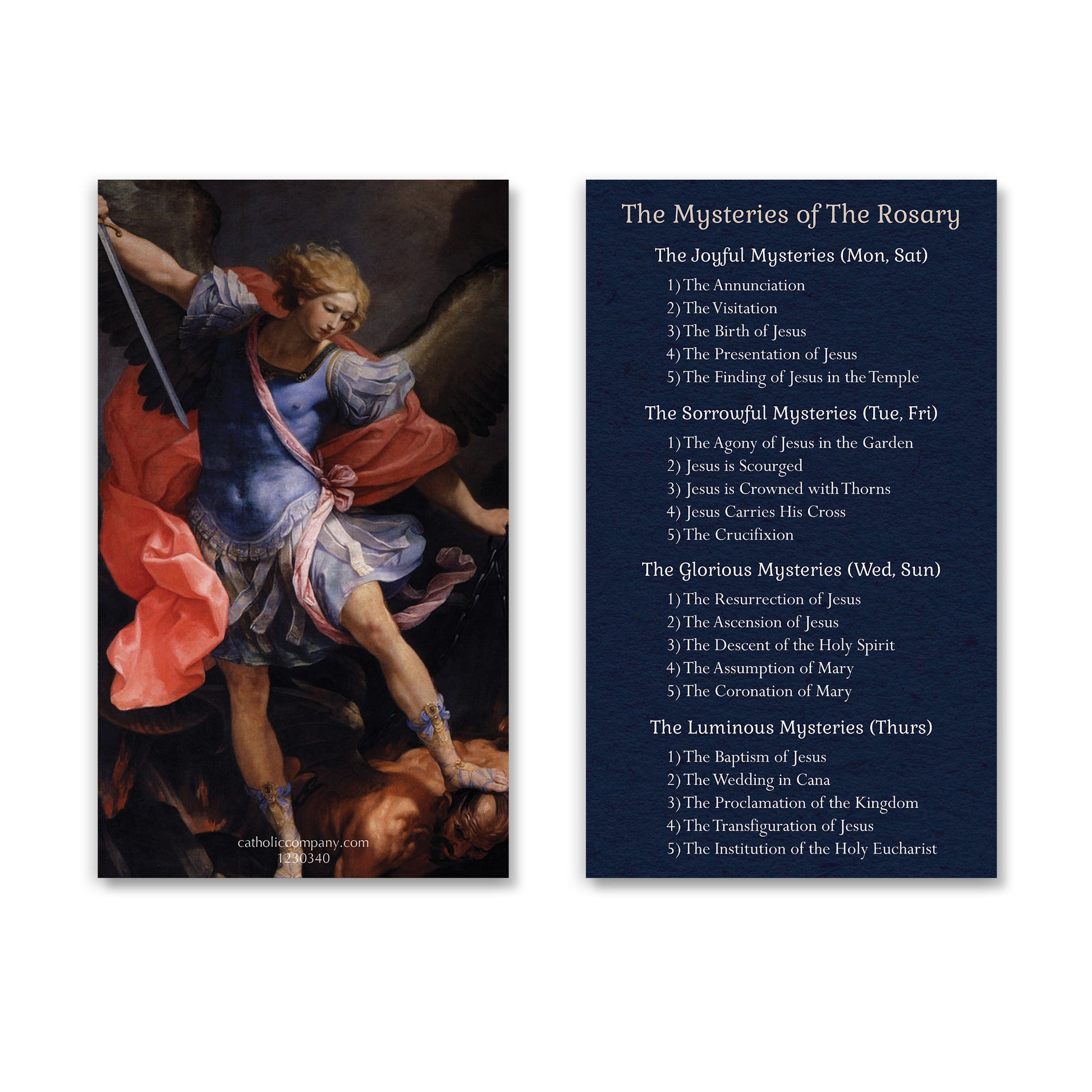 St. Michael Rosary Mysteries Prayer Card – Rosary.com
