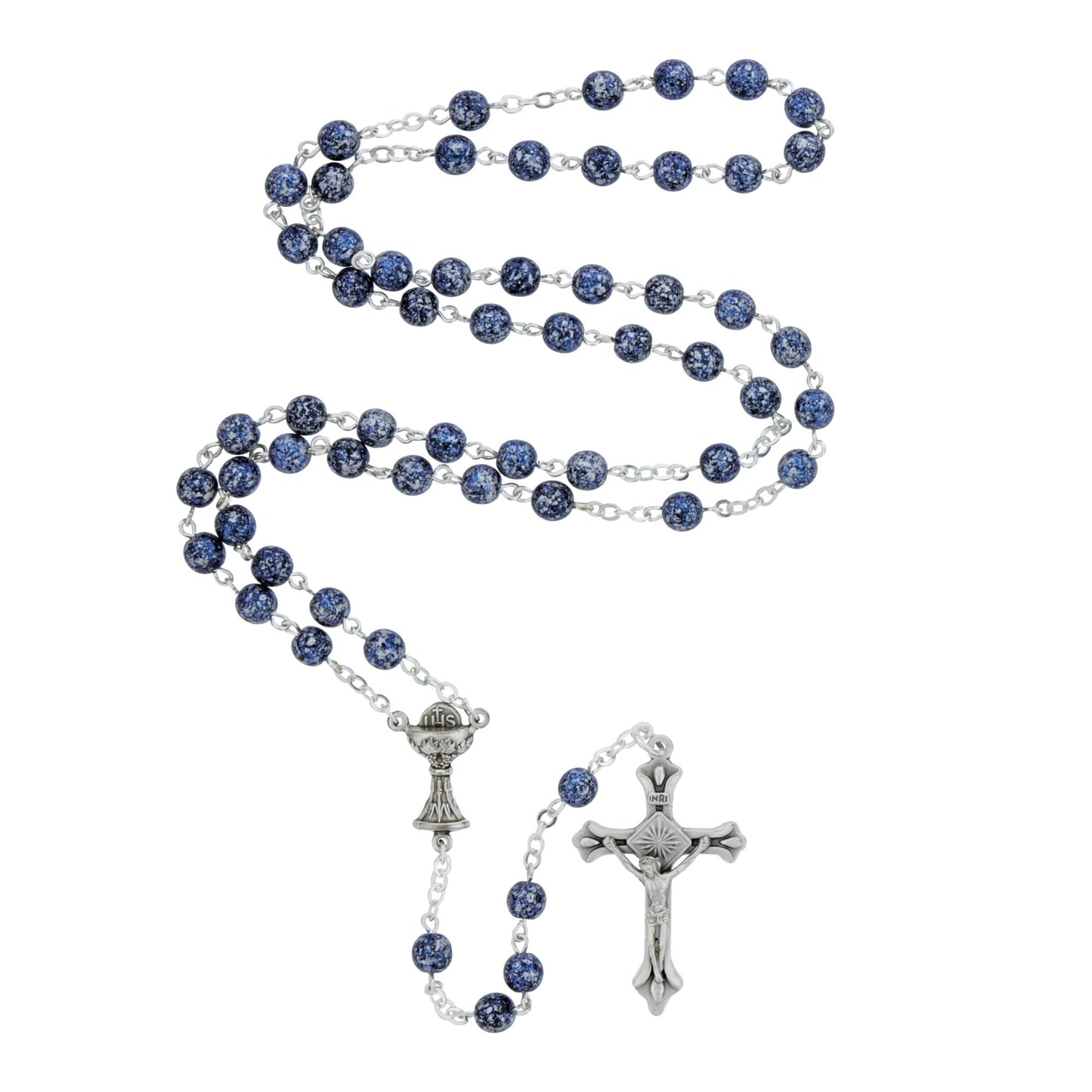 Blue Speckled First Communion Rosary – Rosary.com