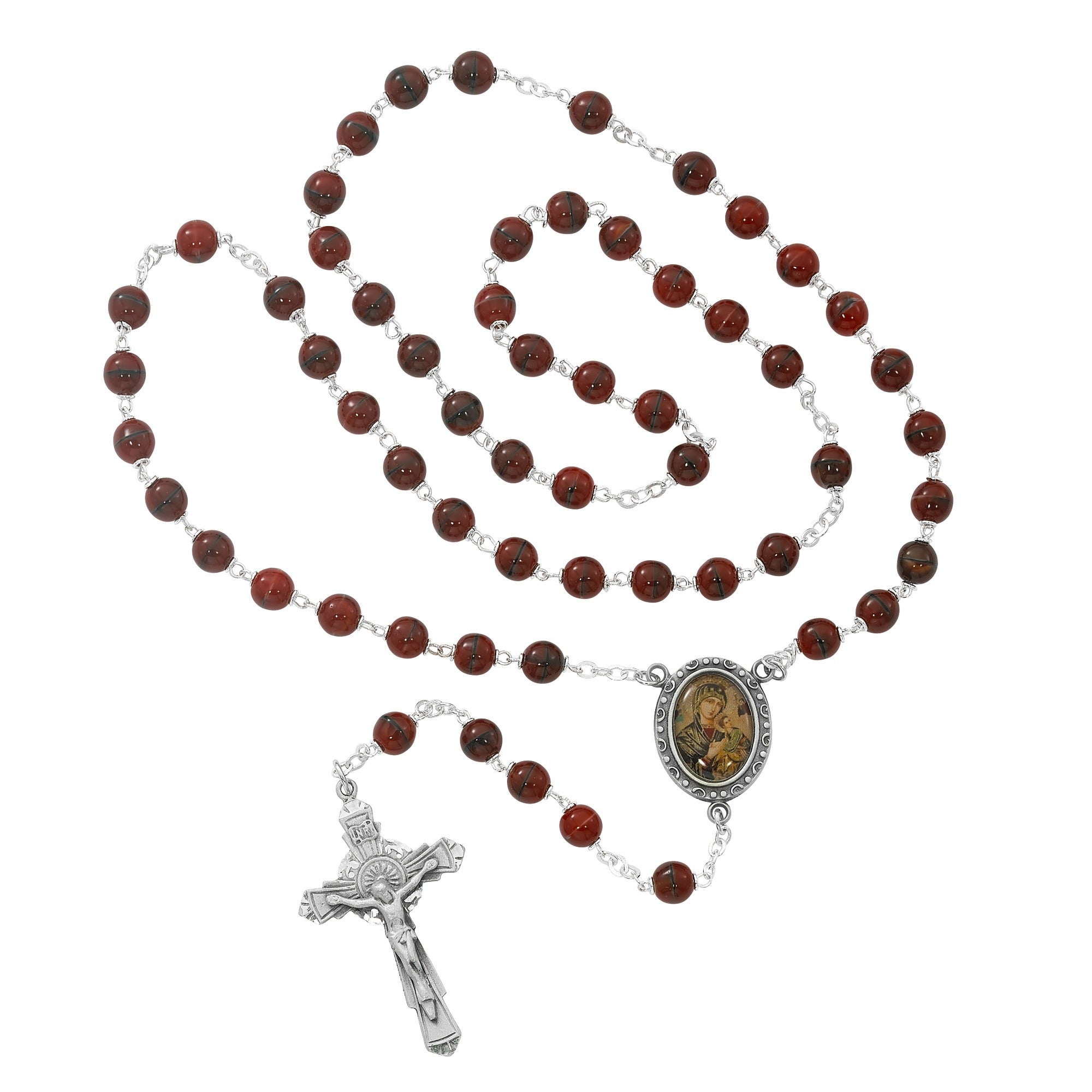 Marbled Red Our Lady Of Perpetual Help Rosary Rosary
