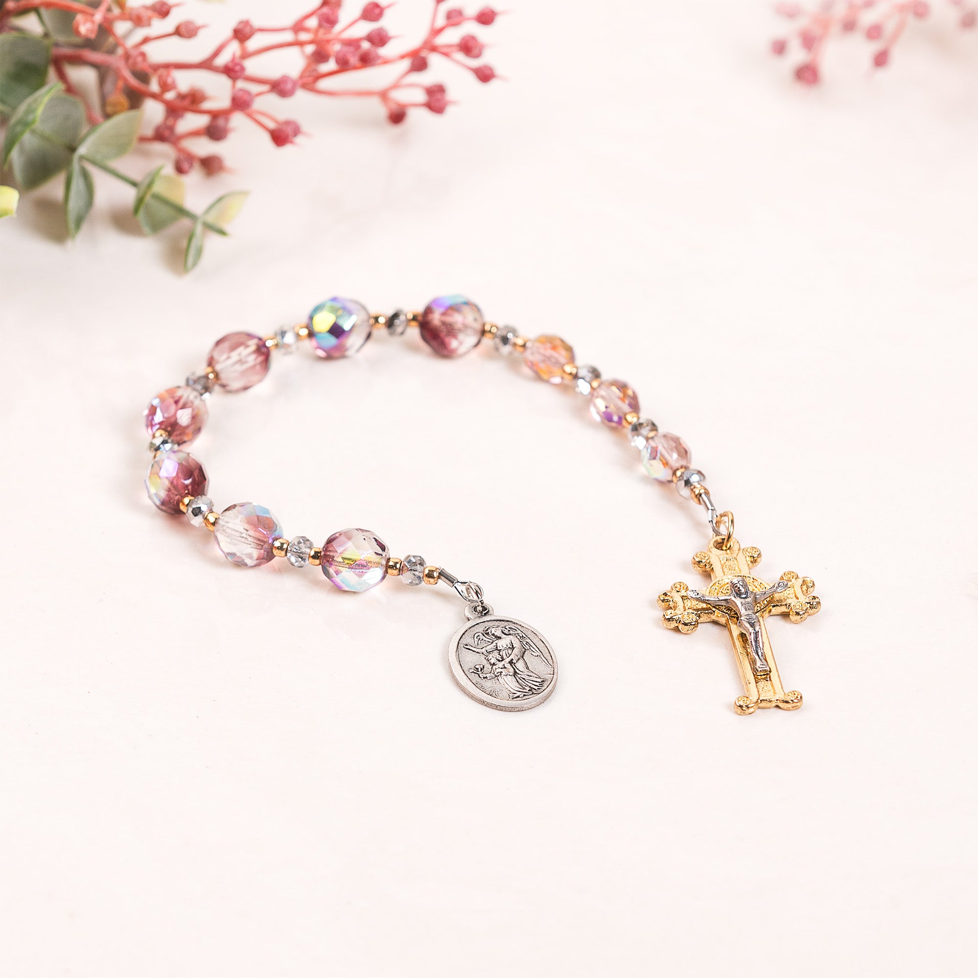 Amethyst Crystal Guardian Angel Chaplet – Rosary.com